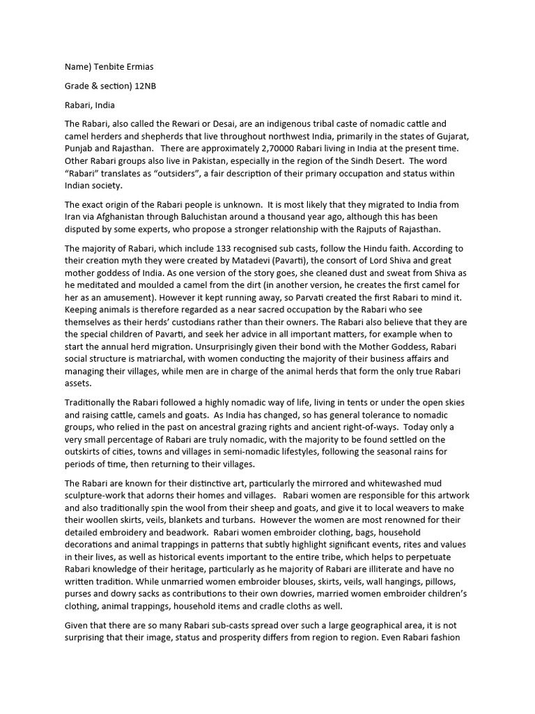 India | PDF | Nomad | Embroidery