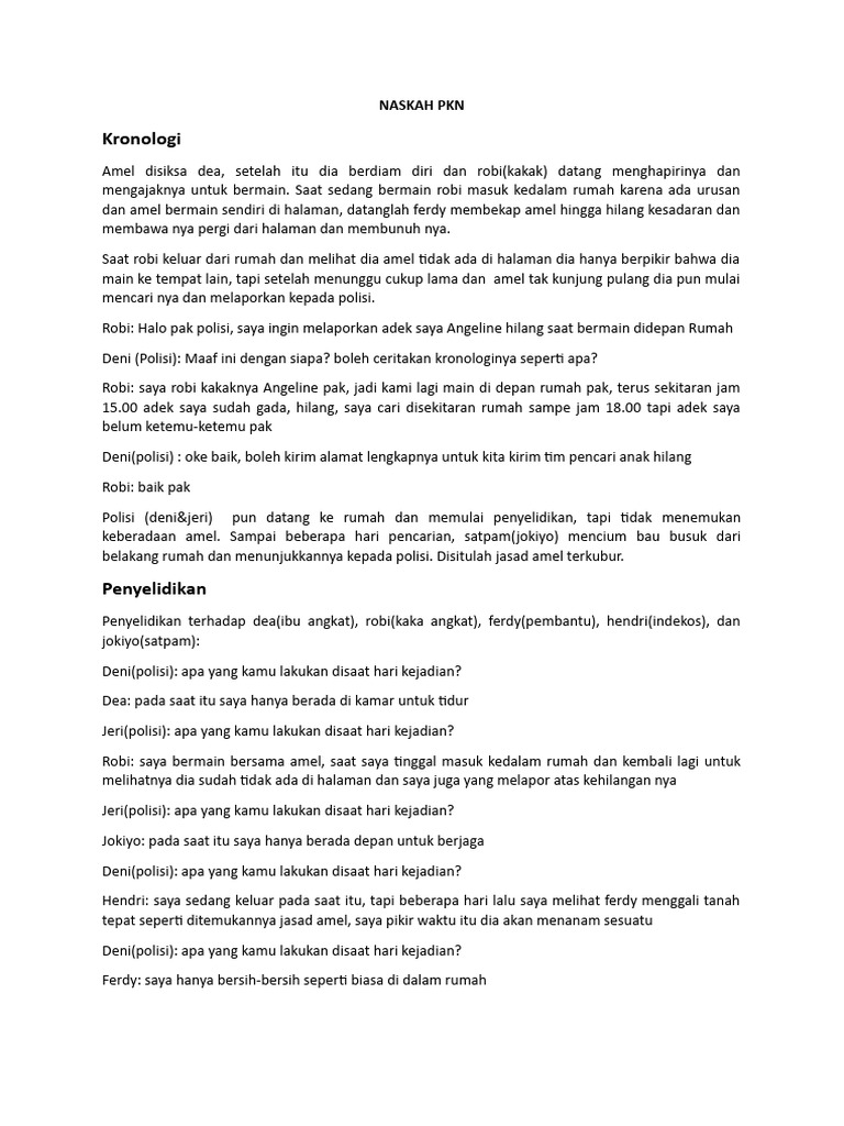 Naskah SBK | PDF | Fiksi Misteri, Thriller, & Kejahatan