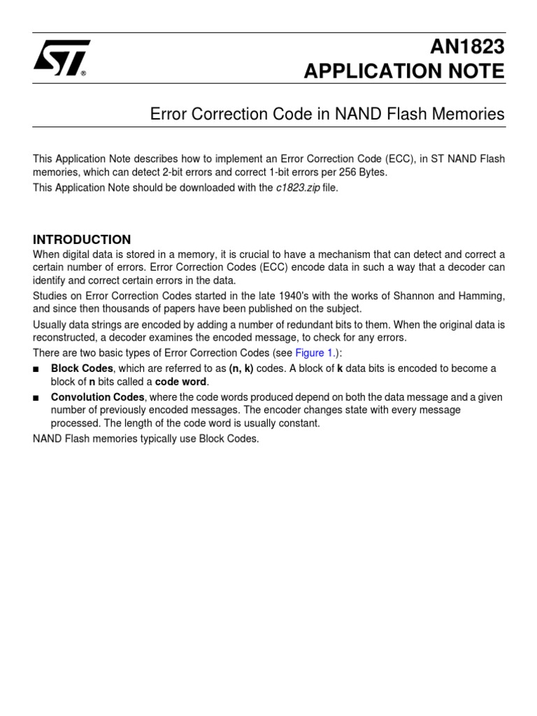 Ecc in Nand Flash | PDF | Error Detection And Correction ...