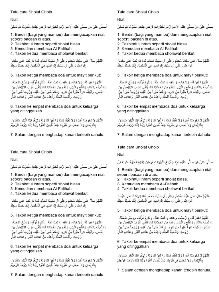 Tata Cara Sholat Ghoib | PDF