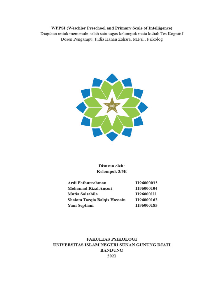 Makalah WPPSI (Weschler Preschool and Primary Scale of Intelligence ...