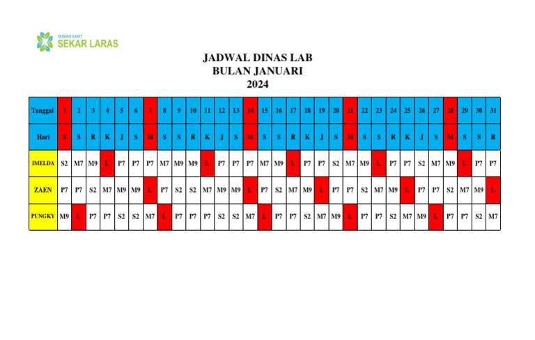 Jadwal Lab Januari 2024 | PDF