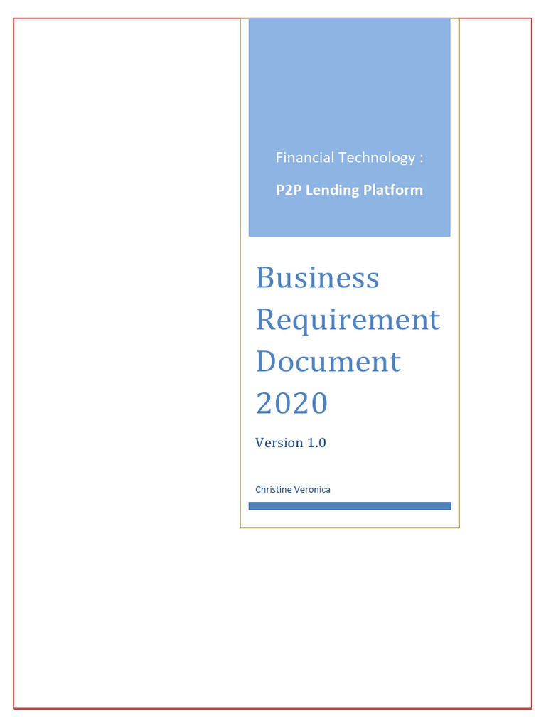 P2P Lending BRD - English Version | PDF | Loans | Identity Document