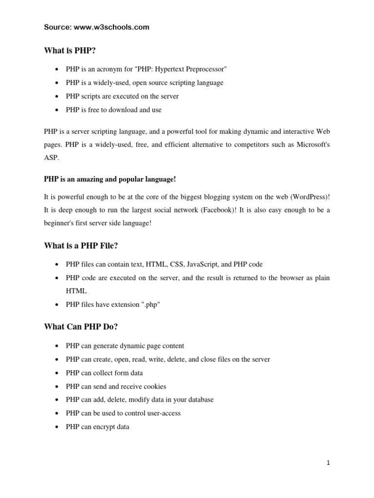 PHP Note Full | PDF | Php | Variable (Computer Science)