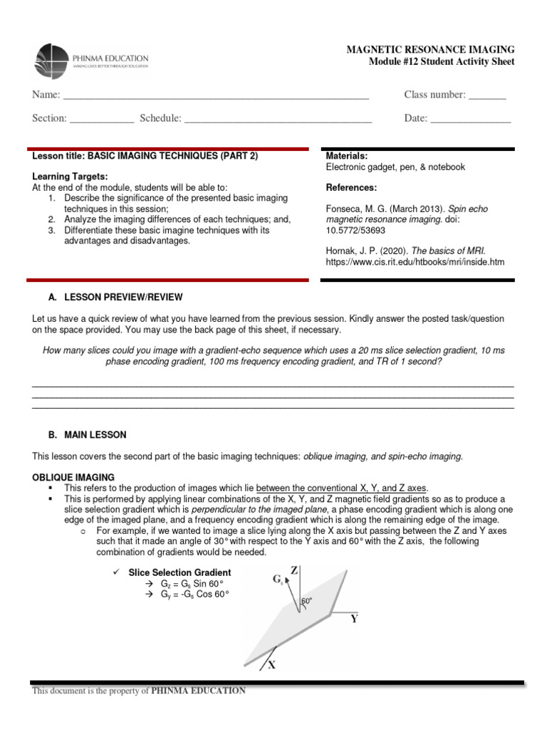 SAS Module #12 - MRI | PDF | Magnetic Resonance Imaging | Electromagnetism