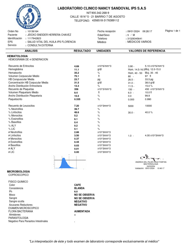 Resultados de Exámenes de Laboratorio | PDF | Fluidos corporales ...