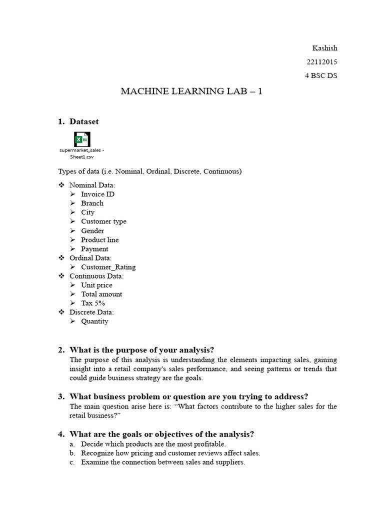 Lab 1 ML | PDF | Pricing | Data