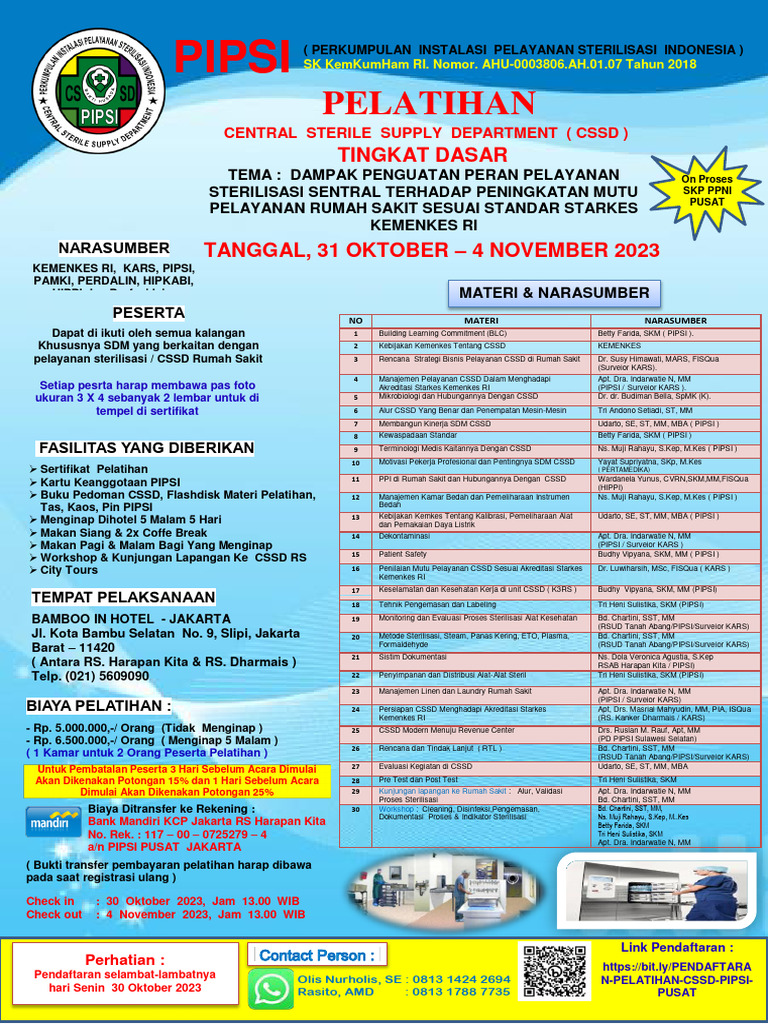 Brosur Pelatihan Tingkat Dasar 31 Oktober - 4 November 2023 | PDF