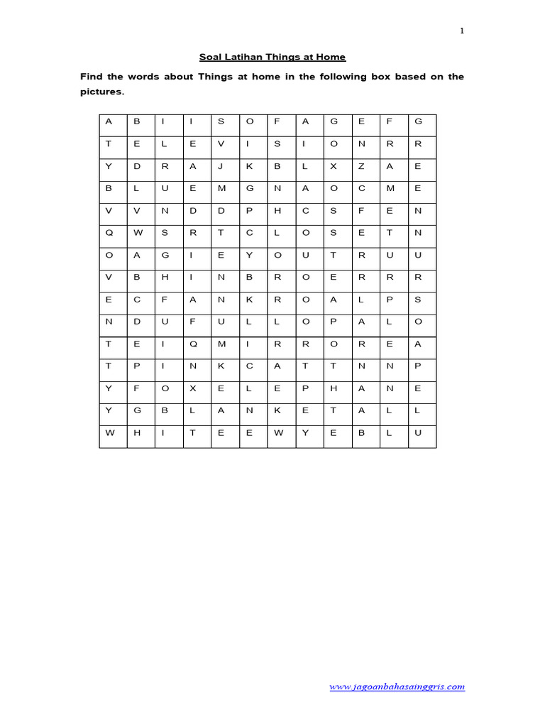 Soal Latihan Things at Home | PDF