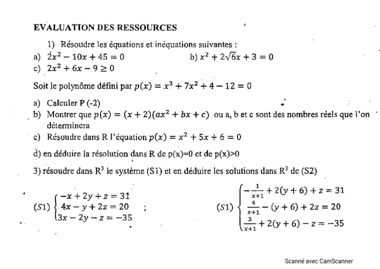 Mathématiques Tle A4 | PDF