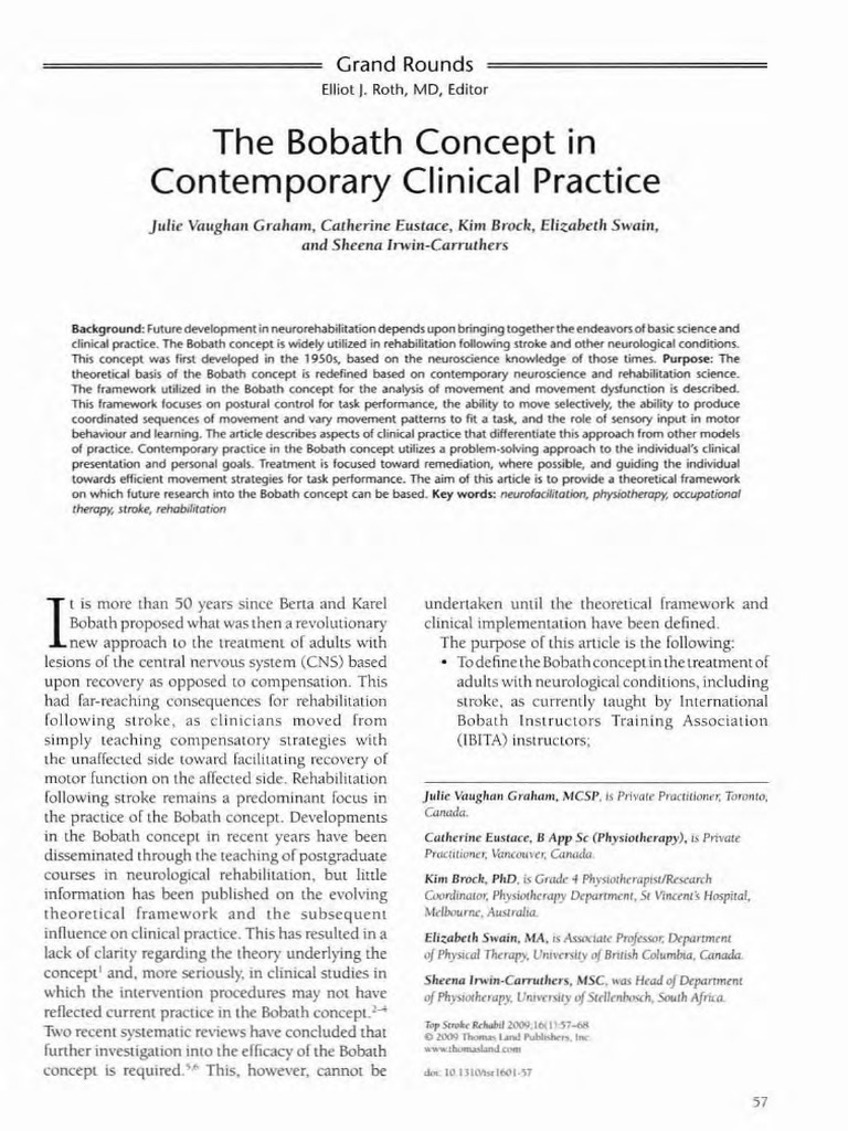 Bobath Concept in Neurorehabilitation | PDF | Neuroplasticity | Nervous System