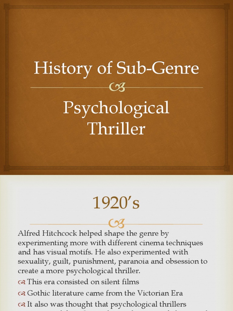Evolution of Psychological Thrillers | PDF | Thriller (Genre) | Horror ...