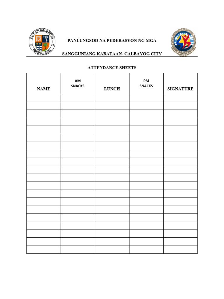 Attendance Sheets | PDF