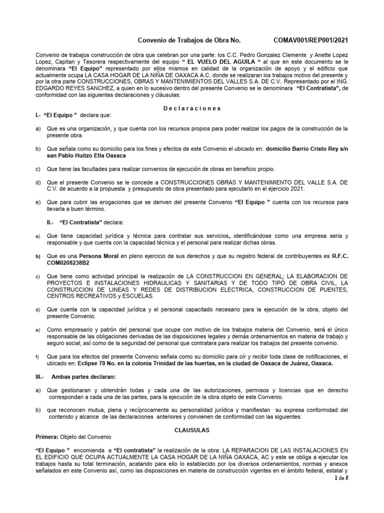 Convenio de Trabajo Casa Hogar | PDF | Tratado | Presupuesto