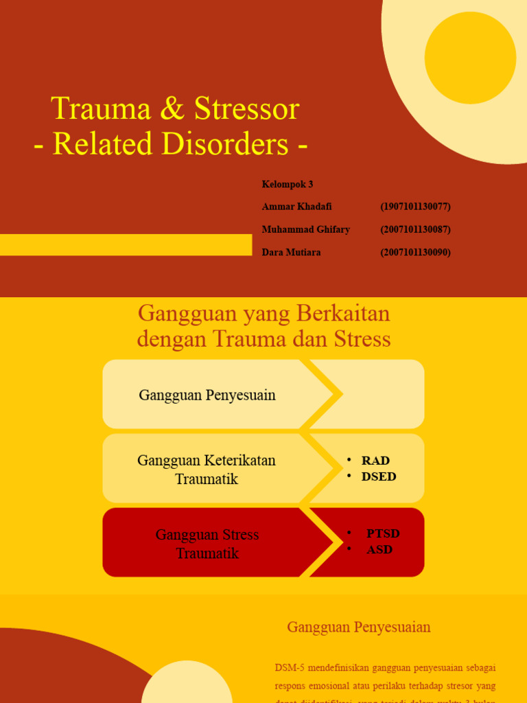 Psikologi Abnormal - Kel 03 - Trauma and Stressor Related Disorder | PDF