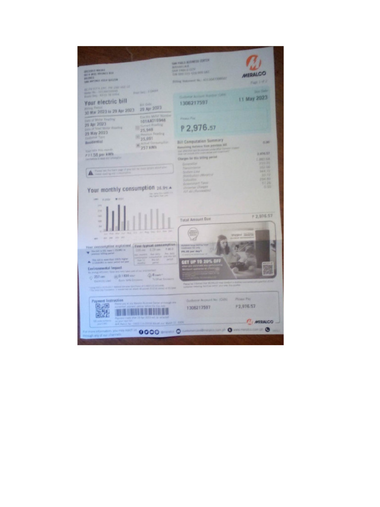 Meralco Bill | PDF