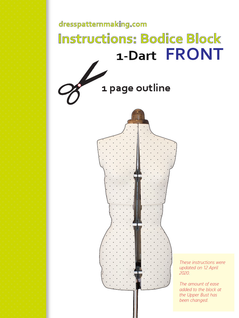 Instructions Bodice Front Outline 1D 1pg | PDF | Clothing | Fashion
