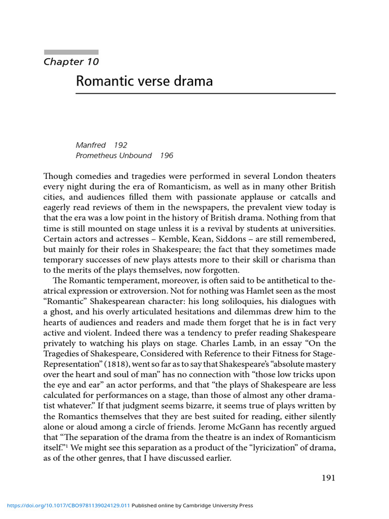 14.0 PP 191 206 Romantic Verse Drama | PDF