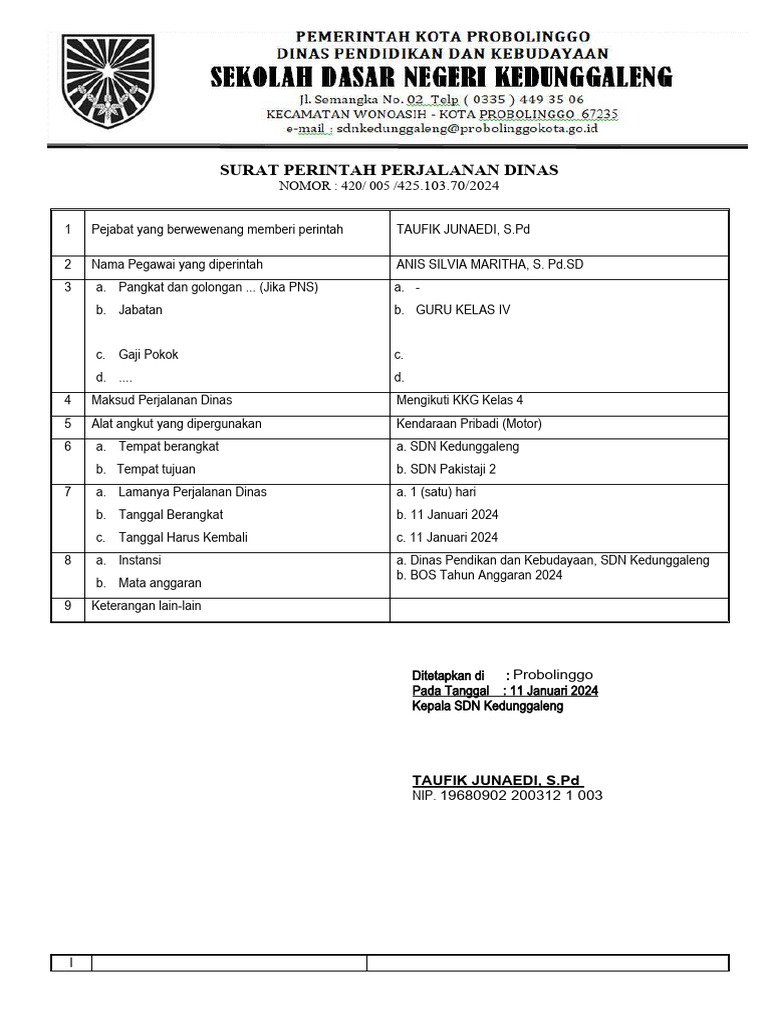 SSPD Kegiatan Silvi 2024 | PDF