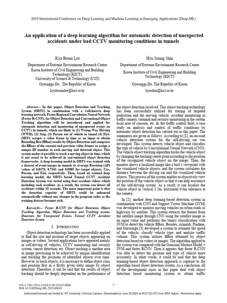 An Application Of A Deep Learning Algorithm For Automatic Detection Of Unexpected Accidents