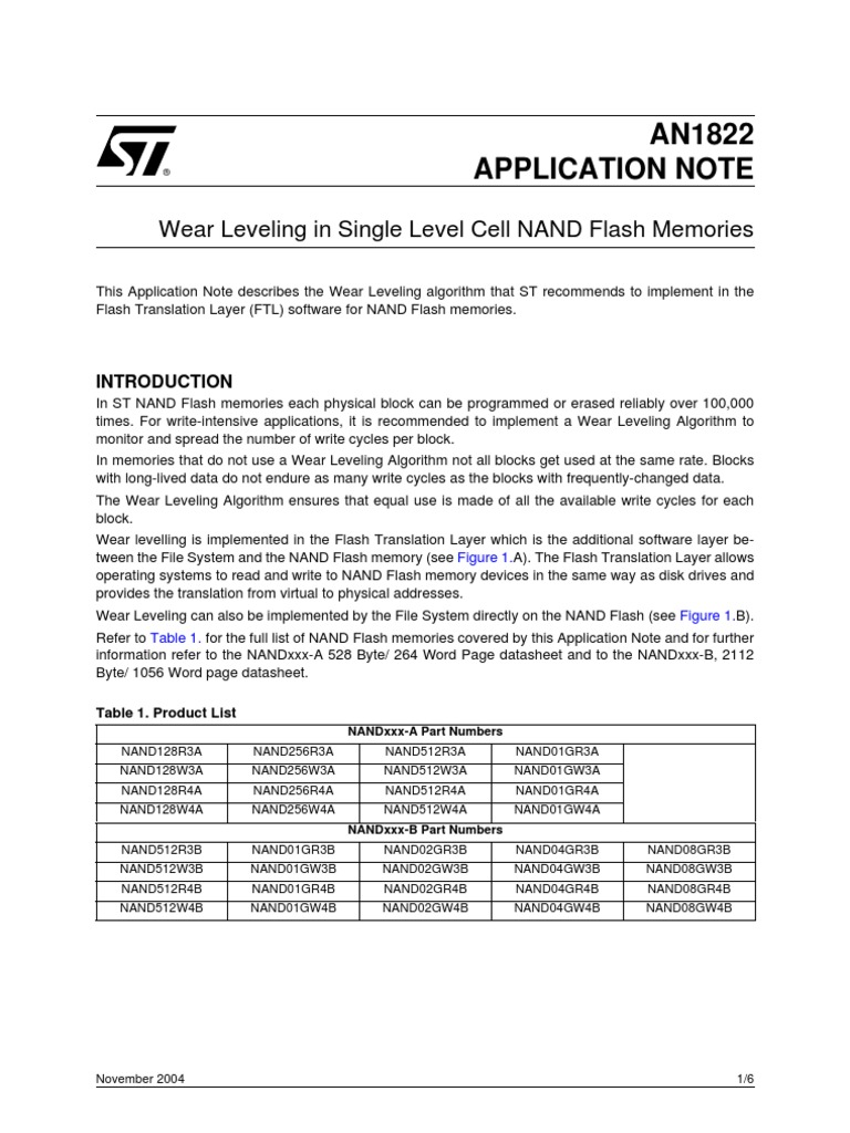 Wear Levelling in Single Level Cell NAND Flash Memories | PDF | Flash Memory | File System