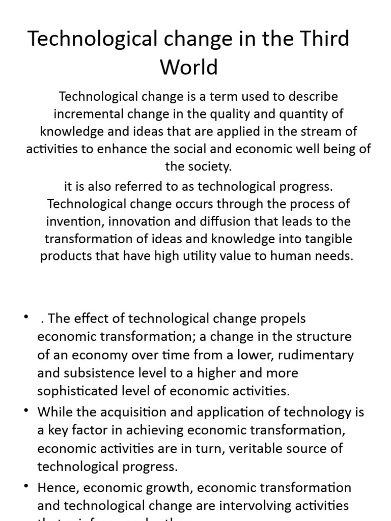 Technological Change in The Third World | PDF | Innovation ...