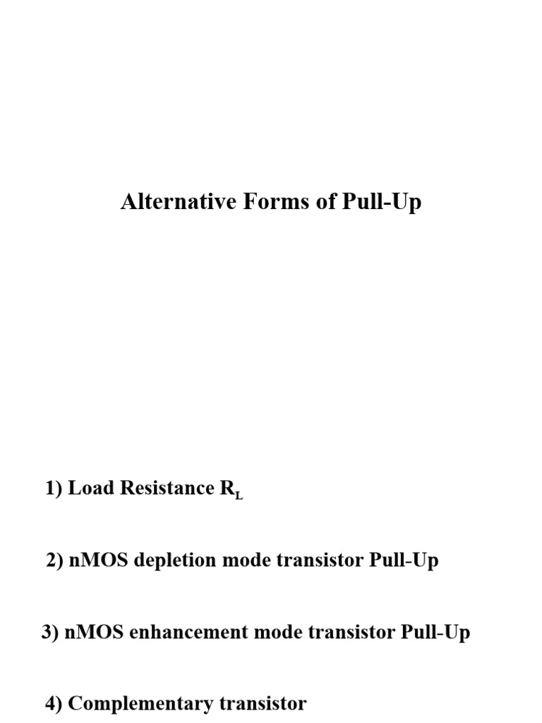 Alternative Pull-Up Transistor Forms | PDF | Science & Mathematics