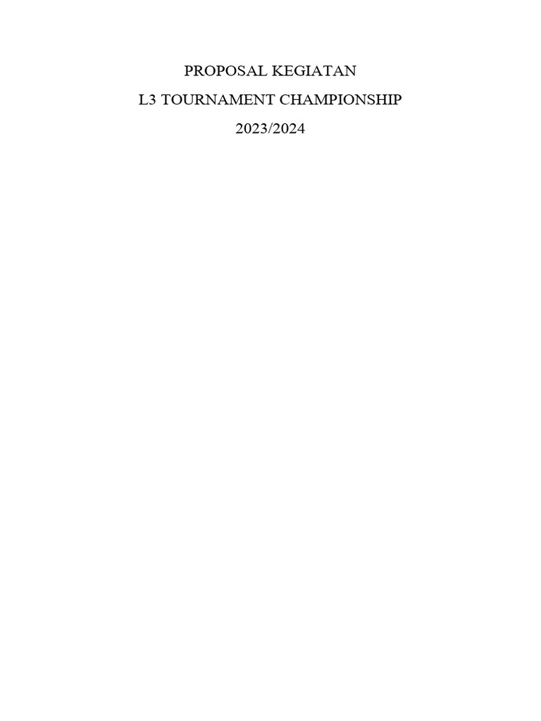 Proposal Kegiatan Tournament L3 Championship | PDF
