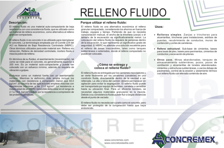 Concreto - Relleno - Fluido La Silla | Descargar gratis PDF | Hormigón ...