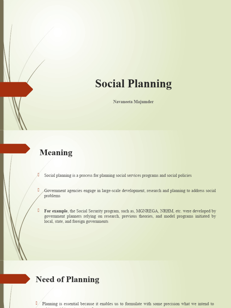 Social Planning - PPT | PDF
