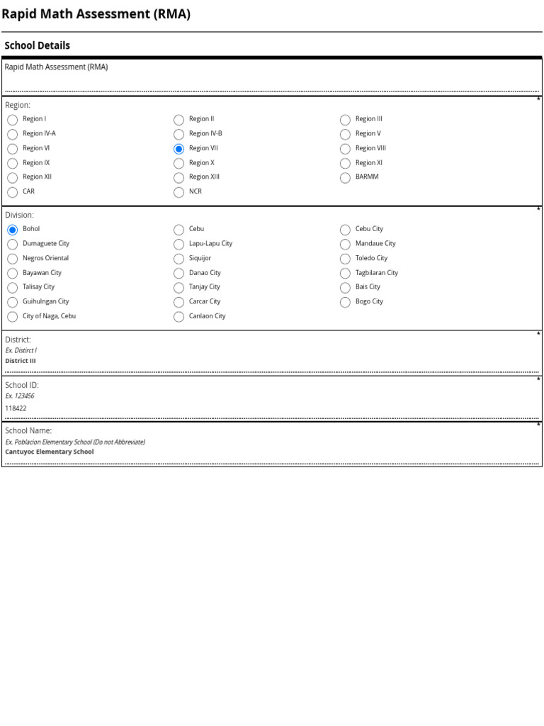 Rapid Math Assessment (RMA) | PDF | Languages | Foreign Language Studies