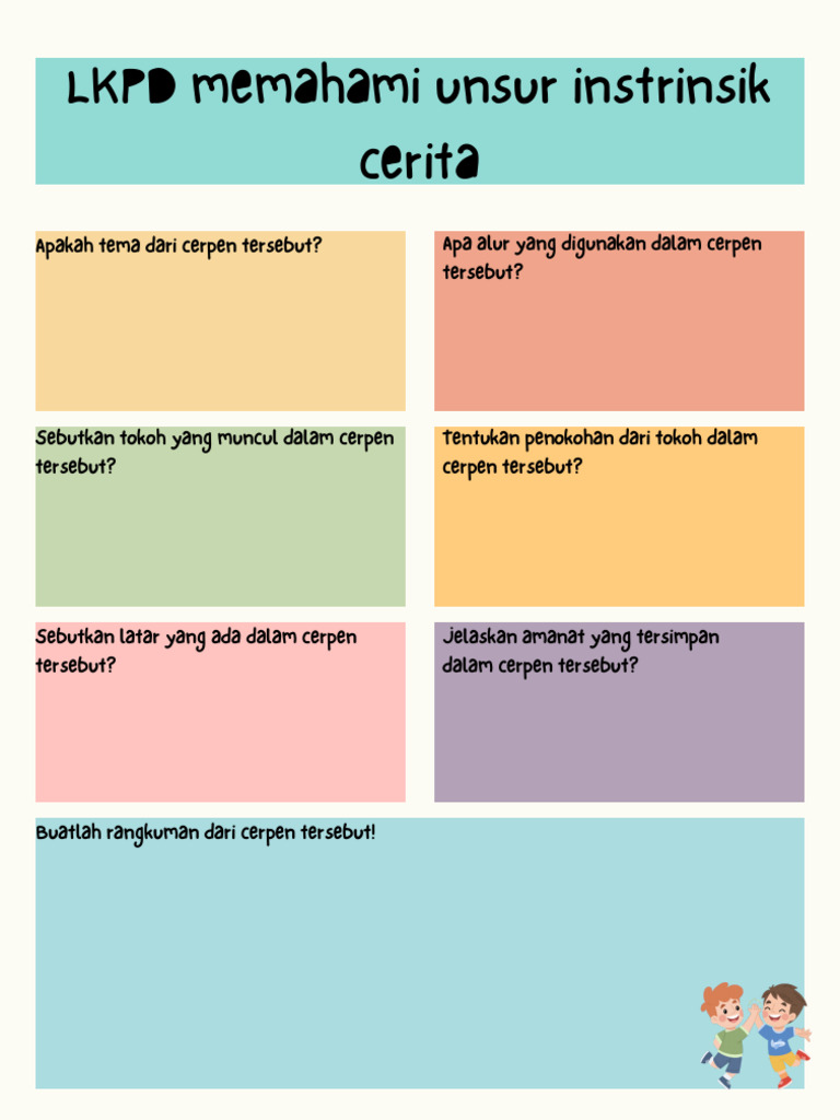 LKPD Memahami Unsur Intrinsik Cerita | PDF