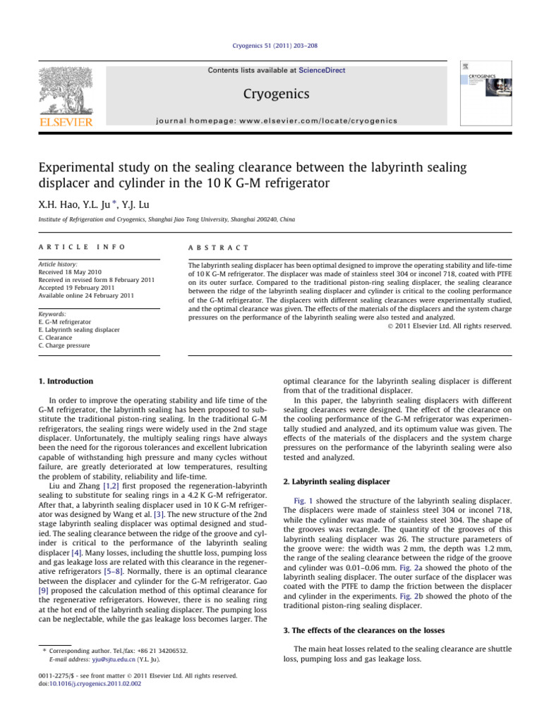 Labyrinth Sealing | PDF | Gases | Cryogenics