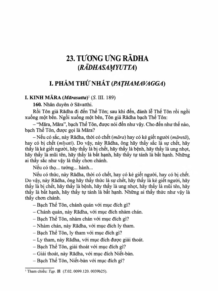 23 Tuong Ung R Dha R Dha Samyutta | PDF