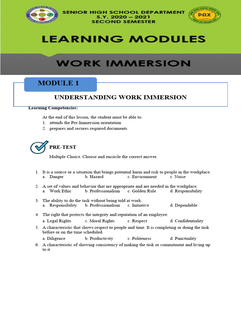 Wit Module 1 | PDF | Hazards | Employment