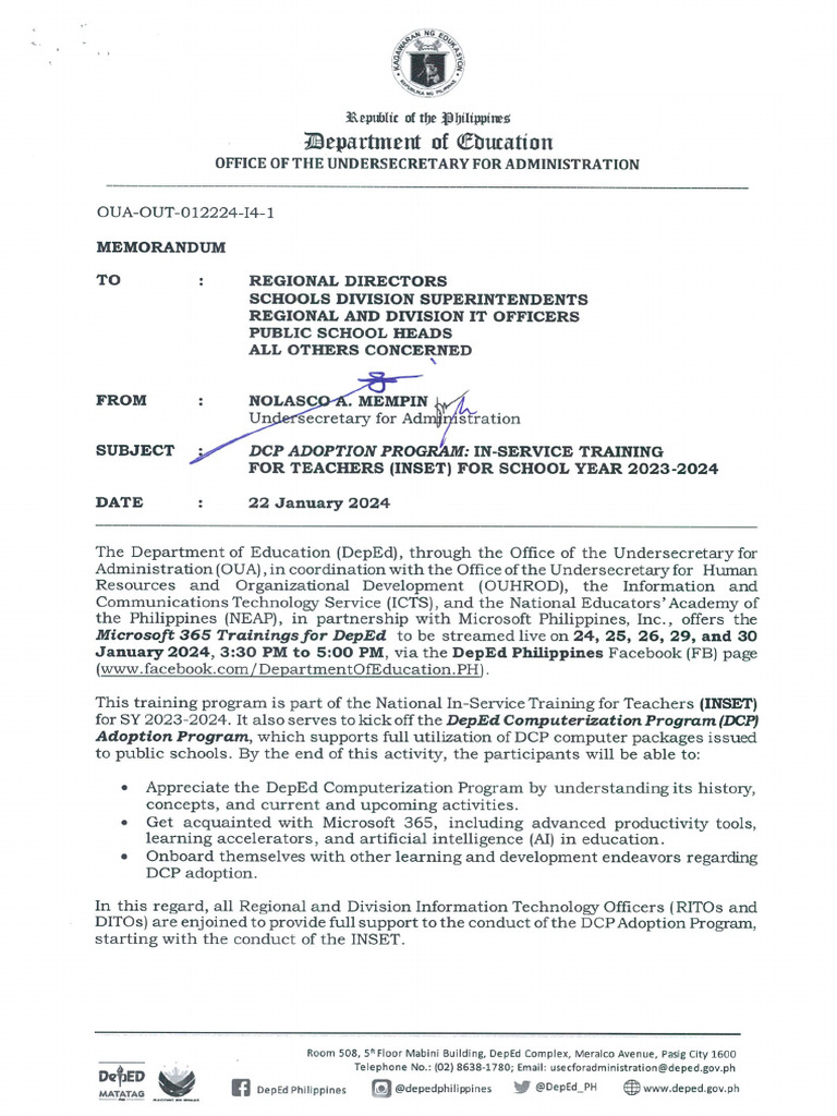 20240123-Memo INSET | PDF