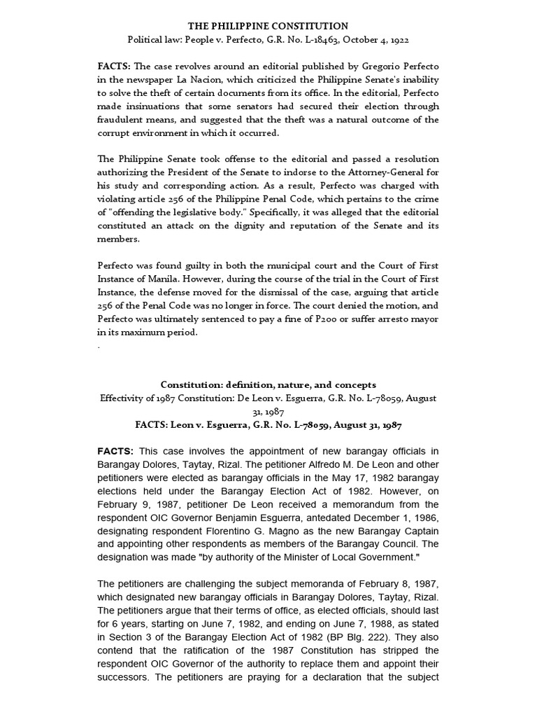 CASE DIGEST FOR CONSTI Facts Only Until Legislative Only | PDF | Government | Public Law