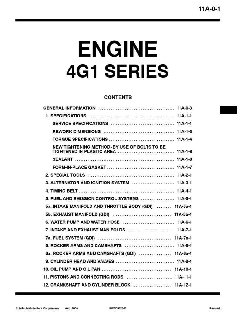 4G18 Engine Specifications and Torque | PDF | Throttle | Piston