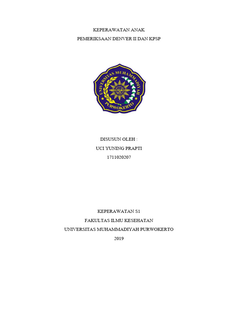 Denver Ii Dan KSPS Anak - 1711020207 | PDF