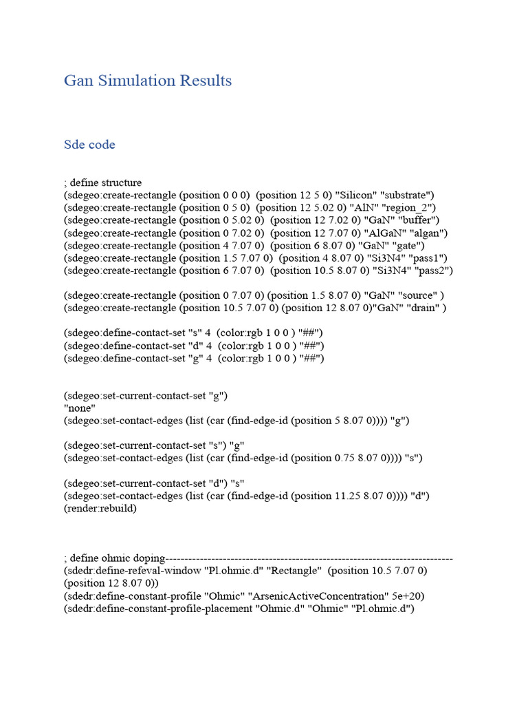GaN Simulation Code Analysis | PDF | Electrical Resistance And ...