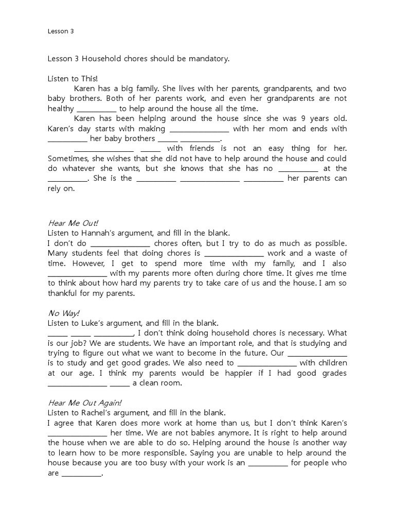 Junior Debate Club 1 Unit 3 Dictation | PDF | Language Arts ...