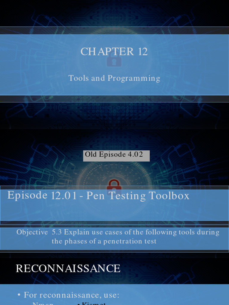 Chapter 12 - Tools Inventory - Handout | PDF | Penetration Test | Password