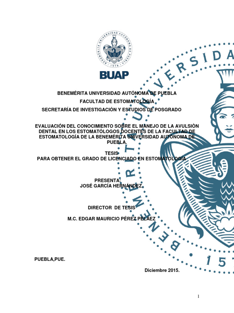 Avulsion BUAP | PDF | Odontología | Lesión