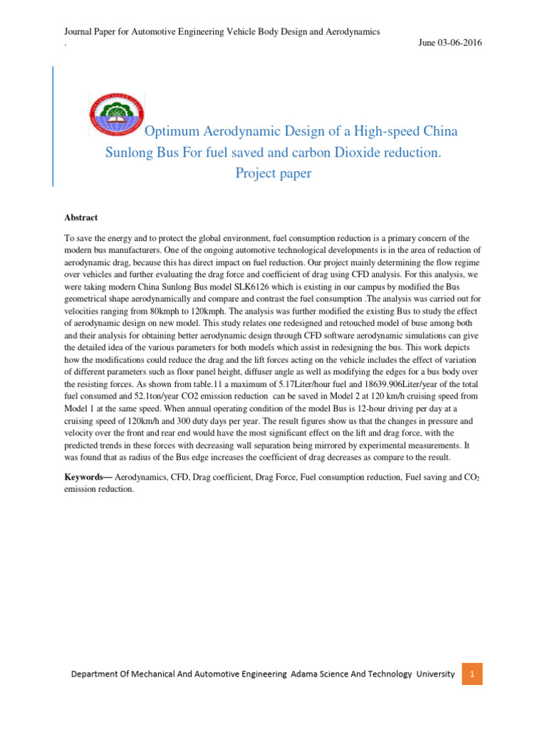 Optimum Aerodynamic Design of A High Spe | PDF | Drag (Physics ...