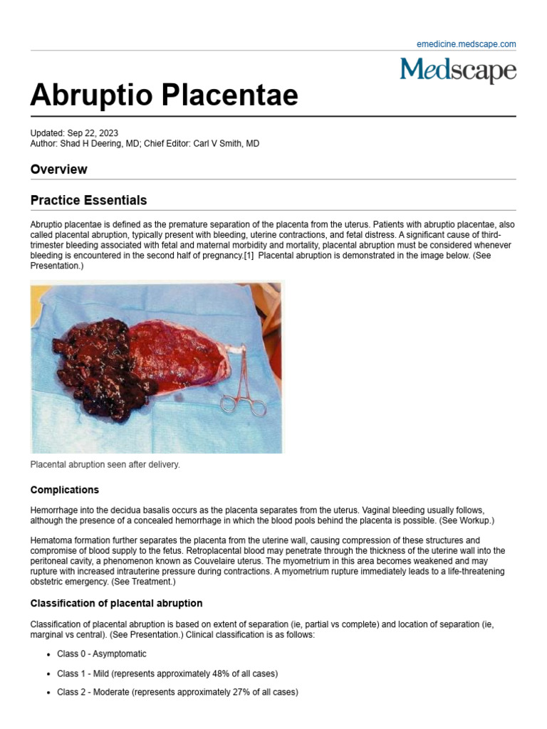 Abruptio Placentae | PDF