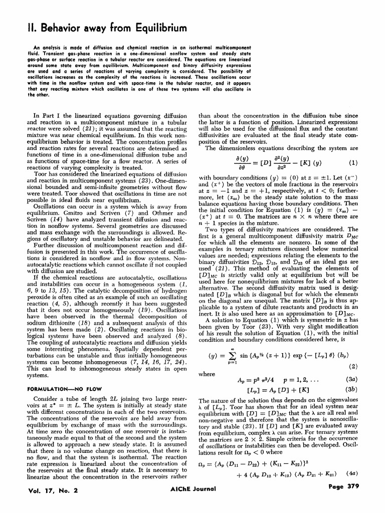 Diffusion and Reaction in Ideal Multicomponent Systems - II. Behavior Away From Equilibrium ...