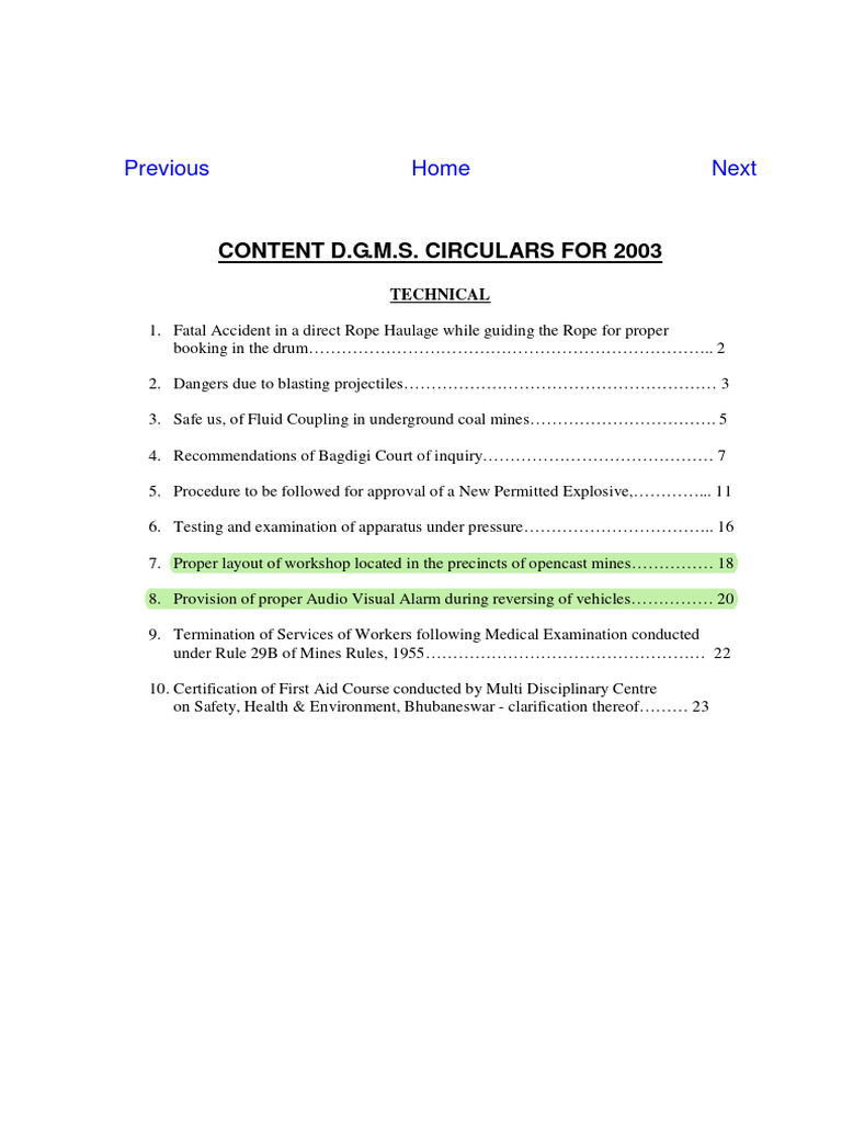 Dgms All Circular 2003 | PDF | Mining | Surveying