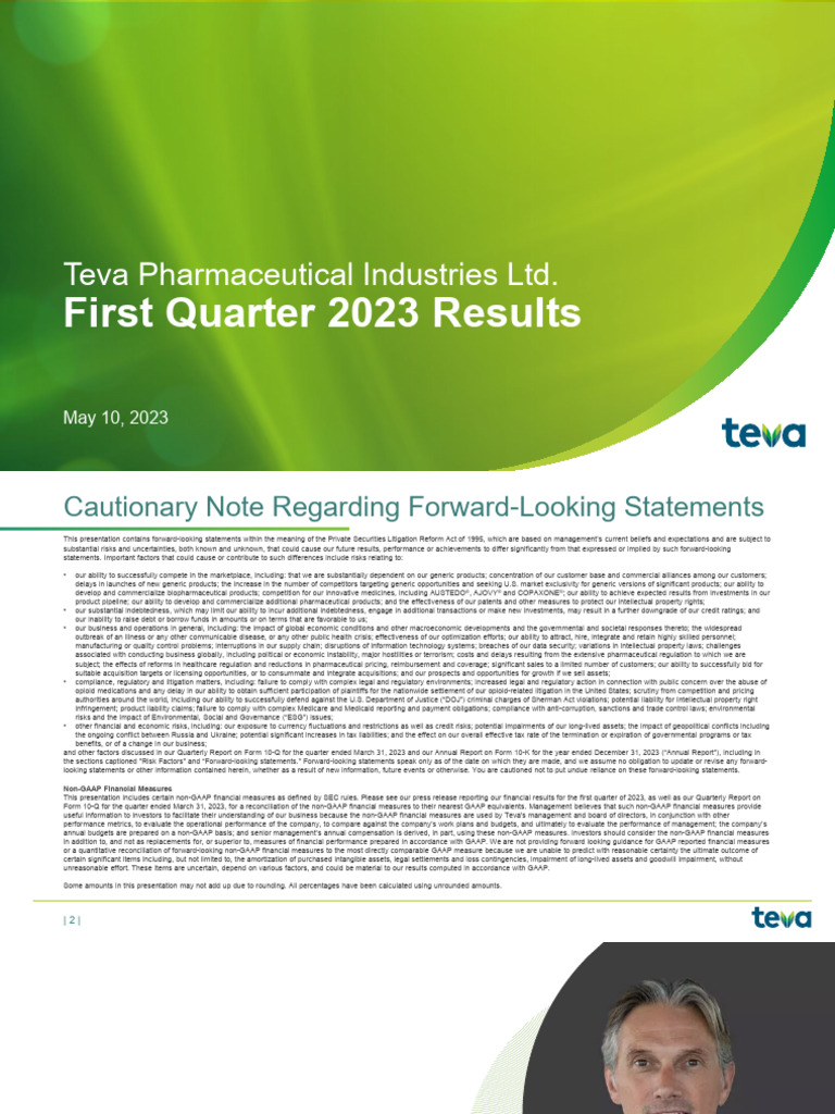 Teva Q1-2023 Earnings-Presentation Final | PDF | Business | Finance & Money Management