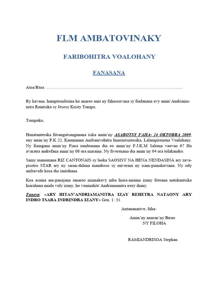 FLM Ambatovinak FB 1y | PDF