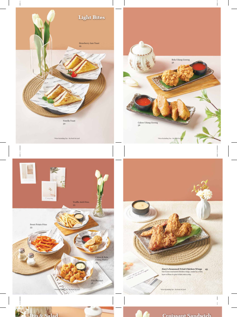 Zoey's Menu | PDF | Pasta | Indonesian Cuisine